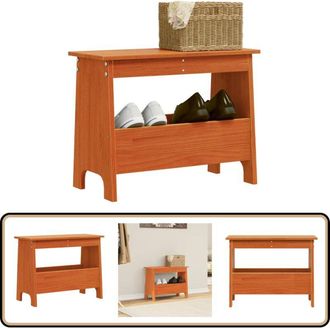 vidaXL Vidaxl - Banc dentrée cire marron 60x28x45 cm bois de pin massif - Banc Entrée - Banc Coffre - Banc Bois - Banc Design - Meuble Rangement