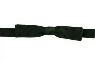Dolce & Gabbana Mens Green Dotted Silk Adjustable Neck Bow Tie