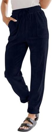 Generic Pantalon Velours C&ocirc;tel&eacute; Femme Taille &eacute;lastique avec Cordon De Serrage Pantalon De Jogging Femme Chic Ample avec Poche Pantalon Femme Hiver Printemps C