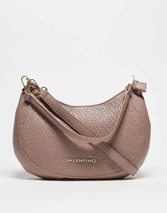 Valentino Falak Re - Sac porté épaule style sacoche avec bandoulière amovible - Taupe-Marron