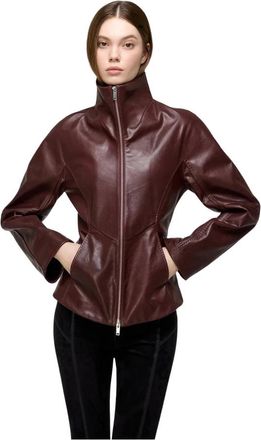 VSP Vsp, Femme, Vestes, Rouge, Taille: 36 FR Elara - Veste en Cuir de Cerise