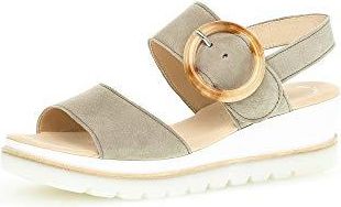 Gabor Sandales d&eacute;contract&eacute;es &agrave; lani&egrave;res pour femme, Beige Roseau 19, 39 EU