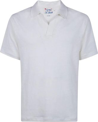 MC2 Saint Barth Homme, Tops, Blanc, Taille: XL Polo en lin