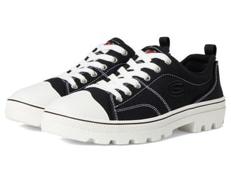 Skechers Damen Roadies-true Roots Sneaker, Black Canvas White Leather Trim Blk, 39.5 EU
