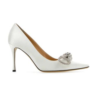 Mach & Mach Double Bow Satin Pumps - - Shoes - Damen - Wei&szlig; - 38 EU