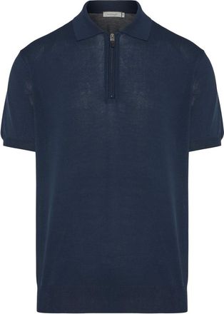 Canali Homme, Tops, Bleu, Taille: L Polo &agrave; fermeture &eacute;clair en coton