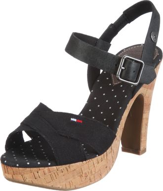 Tommy Jeans Hilfiger Denim Hope 4 A EN56813625, Damen Fashion-Sandalen, Schwarz (Black 990), EU 38