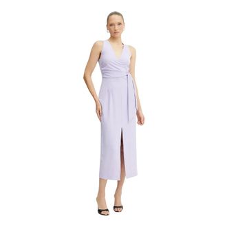Patrizia Pepe Femme, Robes, Violet, Taille: 40 FR Robe Mi-longue Droite