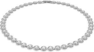 Swarovski Una Angelic Halskette, Rund, Weiss, Rhodiniert