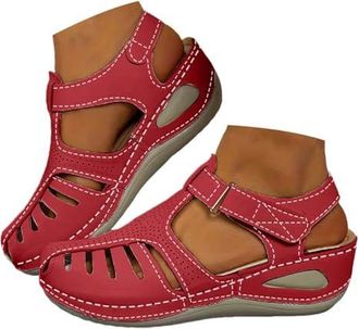 Generic Sandales orthop&eacute;diques pour femme - Bout ferm&eacute; - Soutien de la vo&ucirc;te plantaire - Sandales compens&eacute;es - Sangle de cheville ajour&eacute;e - L&eacute;g&egrave;res - Chaussur