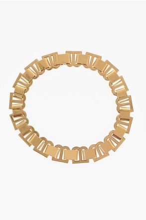 Balenciaga Golden Effect Brass Necklace with BB Monogram size M