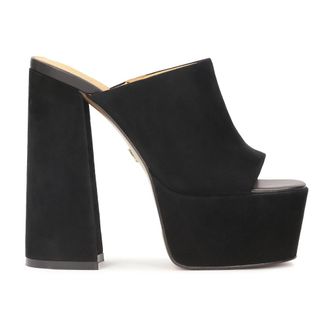 Kazar Schwarze Wildleder-Pantoletten mit Pfosten und Plateau - - Shoes - Damen - Schwarzk - 39 EU