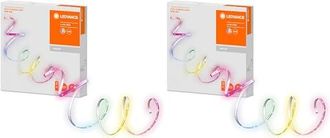 Ledvance TV LED Strips 1m mit USB Anschluss, RGB inklusive Fernbedienung, Hintergrundbeleuchtung Fernseher, Beleuchtung f&uuml;r Bilder, Lichtband selbstklebend, TV