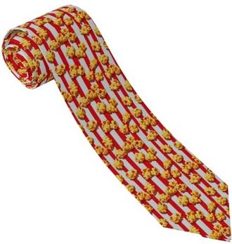 Generic Cravate Imprim&eacute; De Popcorn Rouge Et Blanc R&eacute;glable Tie Classique Cravate Pour Hommes Pour Mariage &Eacute;v&eacute;nements F&ecirc;te