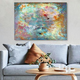 Pier Import Tableau abstrait color&eacute; - peinture moderne sur toile