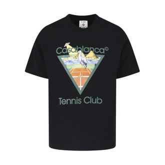 Casablanca Homme, Tops, Noir, Taille: 2XL T-shirt Tennis Club