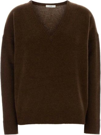 Co Femme, Pulls, Brun, Taille: 40 FR Pull en Cachemire Col V