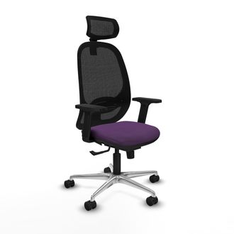 Piqueras y Crespo Schreibtischstuhl mit zylindrischen Armen, h&ouml;henverstellbarer Lendenwirbelst&uuml;tze und h&ouml;henverstellbarem Kopfteil und Neigungsverstellung, ausgestattet