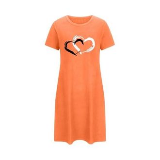 Generic Chemise de nuit pour femme - Chemise de nuit imprim&eacute;e damour pour la Saint-Valentin, v&ecirc;tements de nuit doux, confortables et confortables pour femme, 