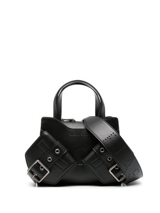 Francesco Biasia sac à main en cuir à logo embossé - Noir