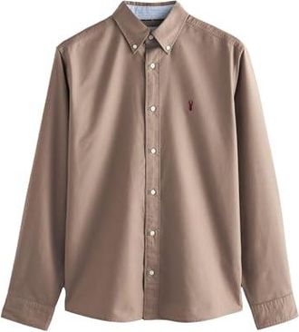 Next Homme Chemise Oxford à Manches Longues Pierre Neutre 3XL