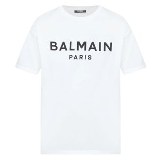 Balmain Paris - Wei&szlig;es T-Shirt mit auff&auml;lligem Markenlogo