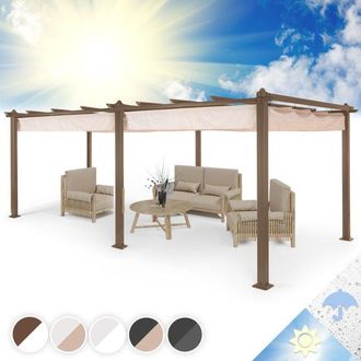 Blumfeldt Blumfeldt Pergola Aluminium 3x6m, Pergola Terrasse, Tonnelle de Jardin avec Toit R&eacute;tractable, Kit Pergolas en M&eacute;tal, Cadre en Aluminium, Protection