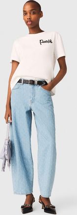 Maje T-Shirt Mit Gesticktem Paris-logo - Wei&szlig; - Maje