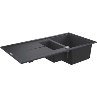 GROHE Abw&auml;schen - Abw&auml;schen - Kompositsp&uuml;le K400 mit Ablaufgarnitur, 100x50 cm Granit Schwarz 31642AP0 - Grohe