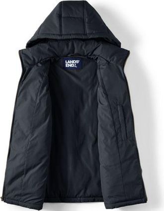 Lands End Isolierte Kapuzen-Steppjacke, Damen, Gr&ouml;&szlig;e:32-34 regular, Grau, Polyester, by Lands End
