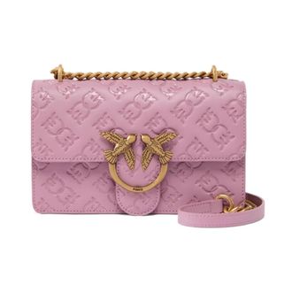 Pinko Elegante Leder Schultertasche Viola - - Bags - Damen - Rosa - ONE SIZE