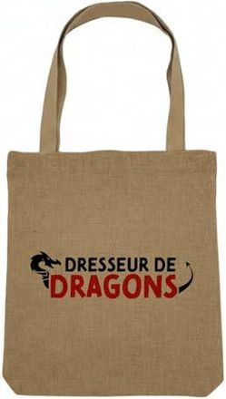Fabulous Sac Shopping Tote Bag Aspect Lin - Dresseur de Dragons Enfant Film Mythe R&ecirc;ve - Sac de Courses Toile Epaisse 360g Beige Naturel Cabas Port&eacute; Epaule Sol