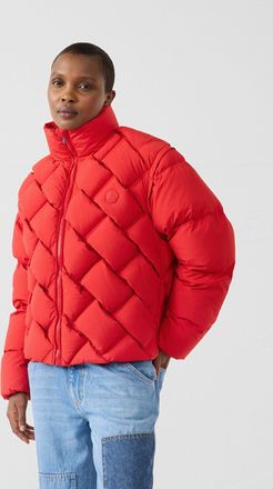 Jott Veste Grand Froid puffer tress&eacute;e Rouge carmin Alya - Taille S