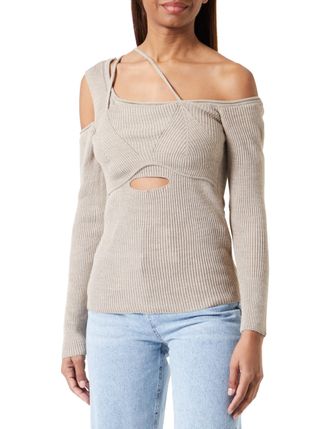 Trendyol Trendyol Womens Damen Gerade Lange Ärmel Schlank Sweater, Mink, L