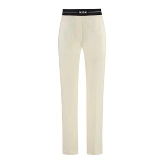 Msgm Elastische Bundhose - - Trousers - Damen - Beige - M