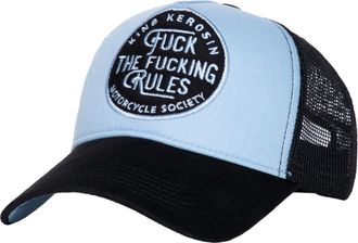 King Kerosin Herren Trucker Cap &middot; Kappe &middot; Meshcap &middot; Mesh &middot; Netz &middot; Snapback &middot; Vintage &middot; Retro &middot; Biker &middot; Motorrad &middot; Look &middot; Logo &middot; Patch &middot; Stickerei &middot; F*ck The F*ckin