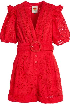 Farm Rio RED EYELETS ROMPER