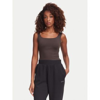 Guess Top V6YP18 K4788 Dunkelbraun Slim Fit