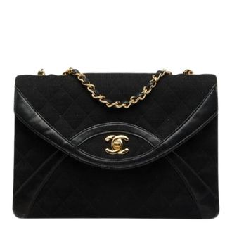 Chanel Pre-owned Vintage Matelasse Cotton Leather Shoulder Bag - - Pre-owned - Damen - Schwarzk - ONE SIZE