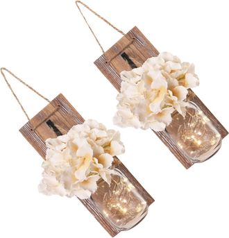 SOLUSTRE Retro Wandleuchte mit Glas Kerzenhalter Dekorative Wandlampe f&uuml;r Wohnzimmer und Au&szlig;enbereich Vintage H&auml;ngeleuchte f&uuml;r Weihnachts und Dinnerdeko