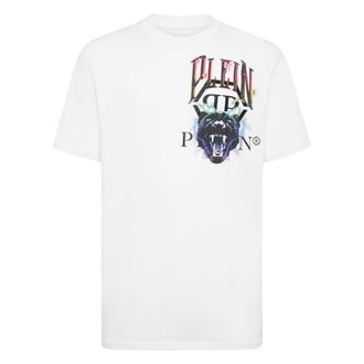 Philipp Plein Homme, Tops, Blanc, Taille: XL T-shirt Col Rond MC