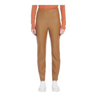 Max Mara Weiche Jersey Leggings mit Elastischem Bund - - Trousers - Damen - Braun - M