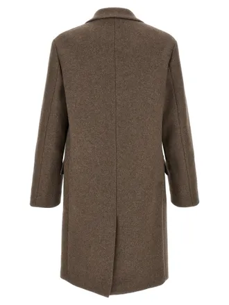 Dries Van Noten Single-Breasted Wool Coat - Brown