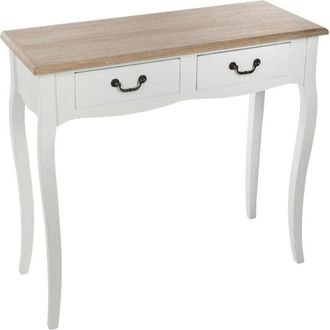 Atmosphera Atmosphera - Console de d&eacute;coration Chrysa en bois blanc et naturel, avec 2 tiroirs, dimensions 87 x 34 x 78 cm, de la marque
