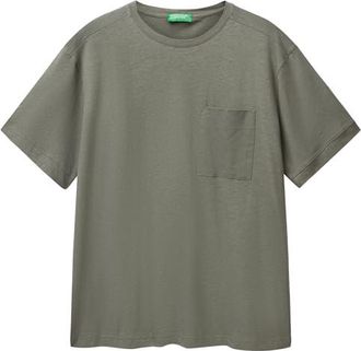 Benetton T- Shirt 33cmu101r, Vert, XL Homme