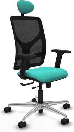 Piqueras y Crespo B&uuml;rostuhl mit verstellbaren Armlehnen, h&ouml;henverstellbare Lendenwirbelst&uuml;tze und festes Kopfteil, ausgestattet mit Syncro/Traslack und Schneideschaum. 