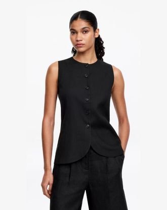 Arket Weste Aus Leinenmix -Schwarz