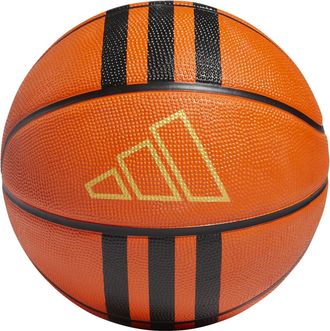adidas Unisex 3-Stripes Rubber X3 Basketball, Basketball Natural/Black/Gold Metallic, 6