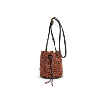 Maliparmi Maliparmi - Sac seau cha&icirc;ne en velours - Femme - Sacs - Brun - Taille: ONE Size