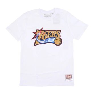 Mitchell & Ness Philadelphia 76ers Logo Tee Wei&szlig; - - Tops - Herren - Wei&szlig; - XL